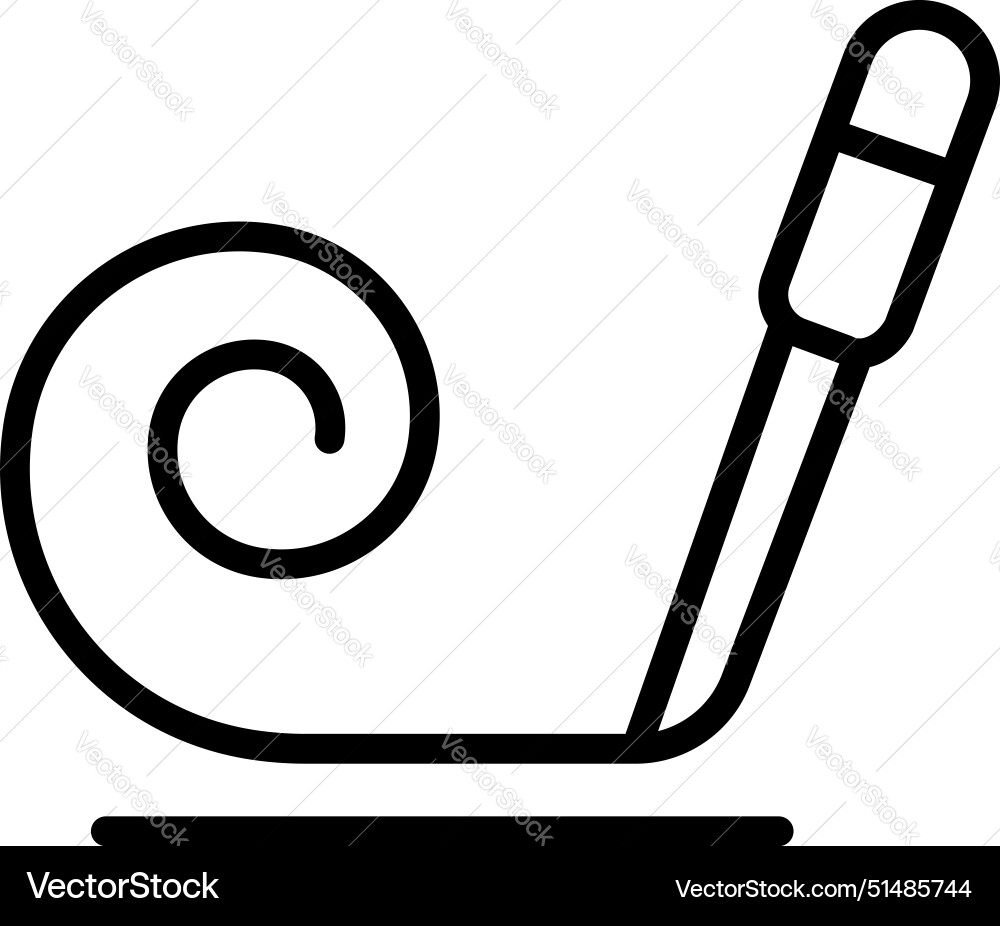 Minimalistic party blower line icon Royalty Free Vector