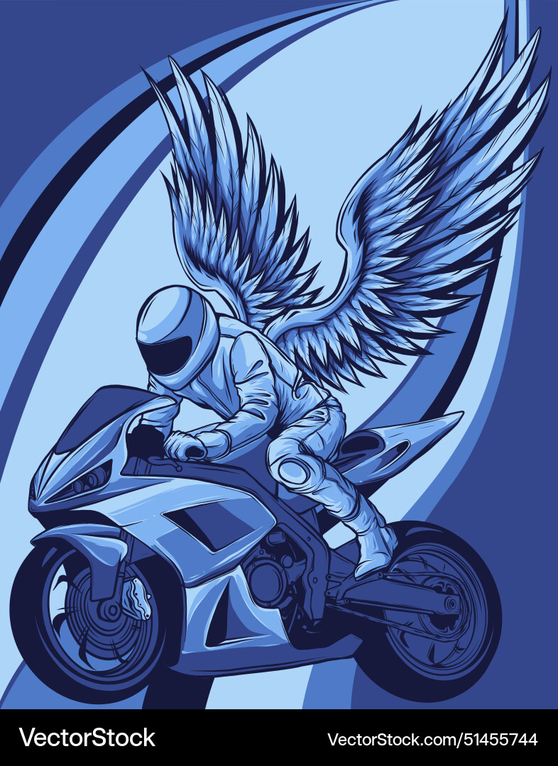 Motorcycle with wings Royalty Free Vector Image