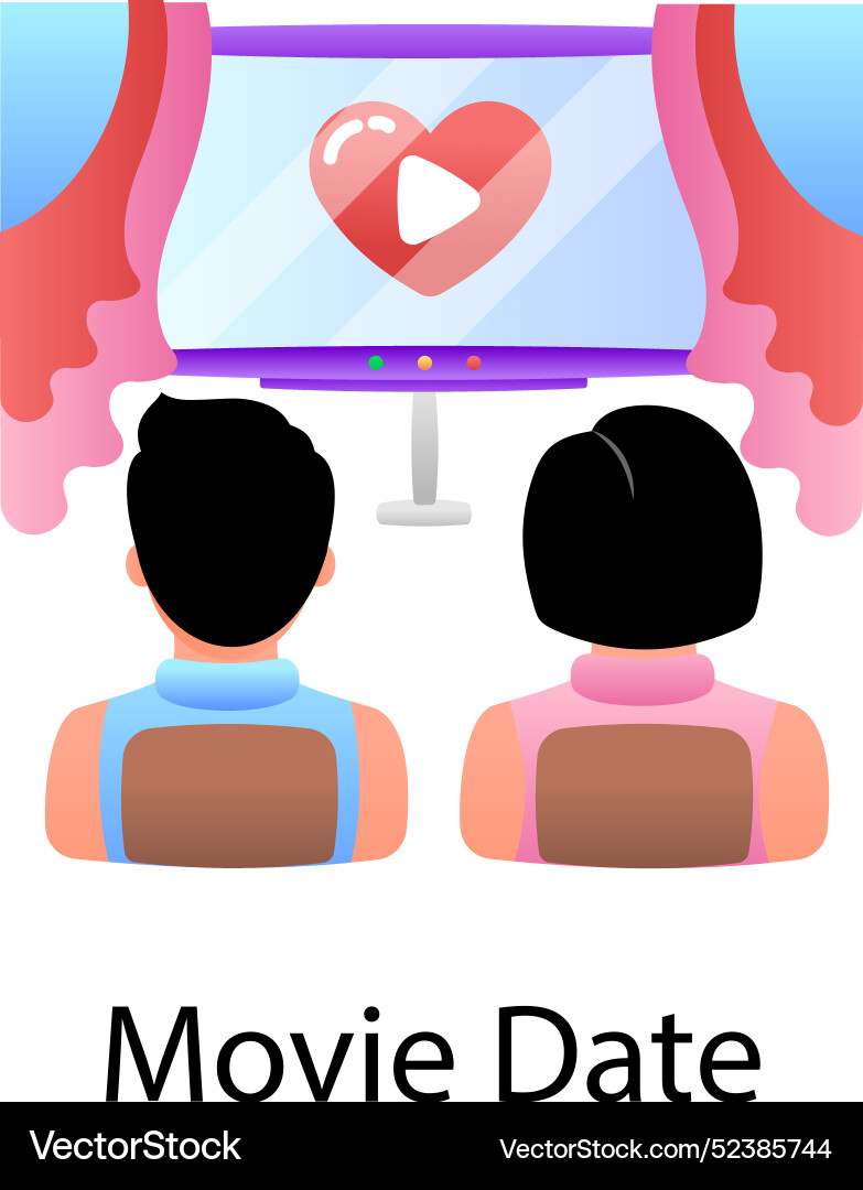 Movie date Royalty Free Vector Image - VectorStock