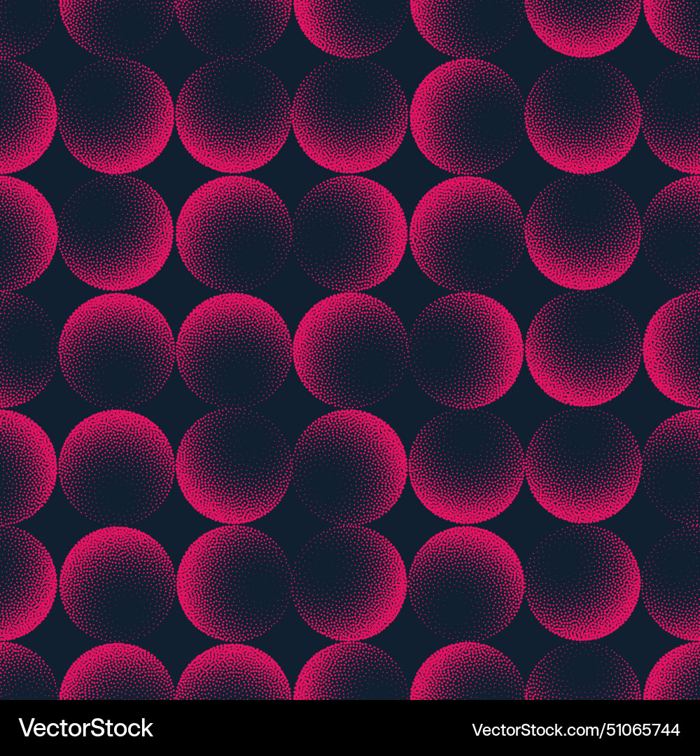 Pink cool spheres seamless pattern trend stipple Vector Image