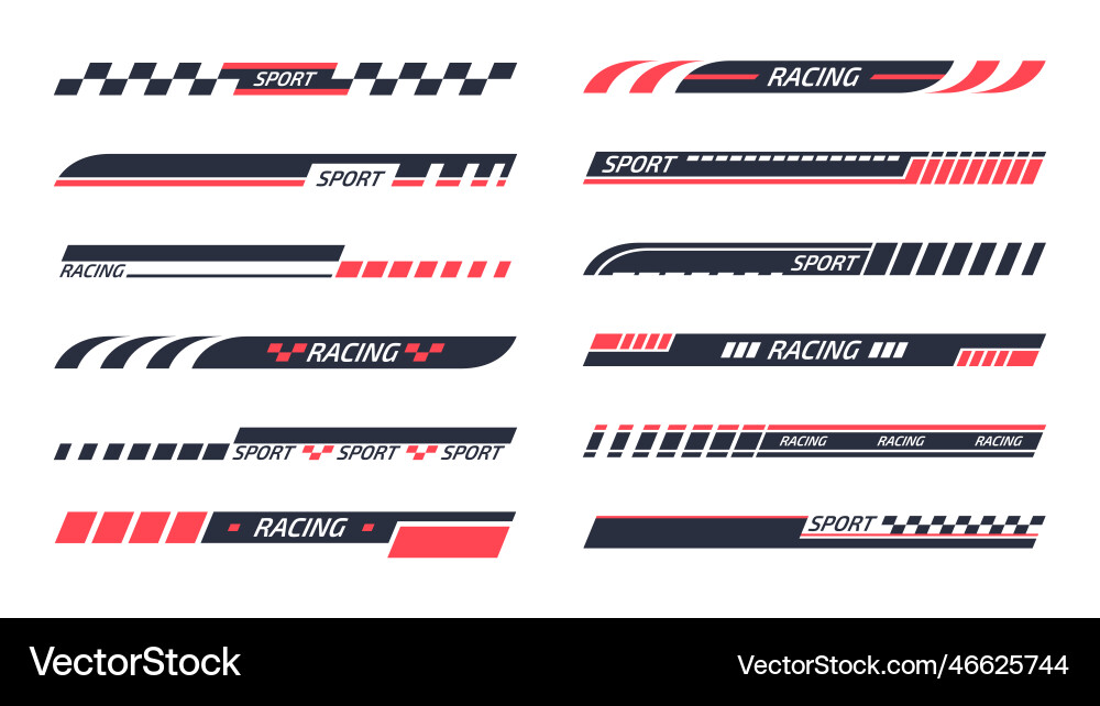 Racing Sport Stripes Decals Royalty Free Vector Image