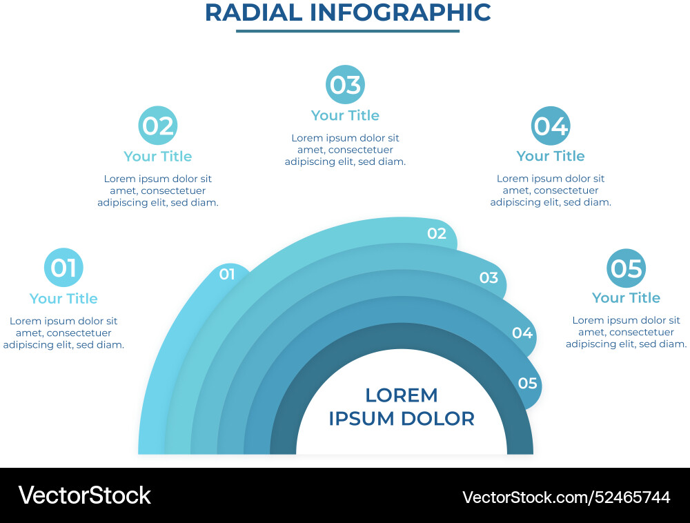 Realistic radial infographic Royalty Free Vector Image