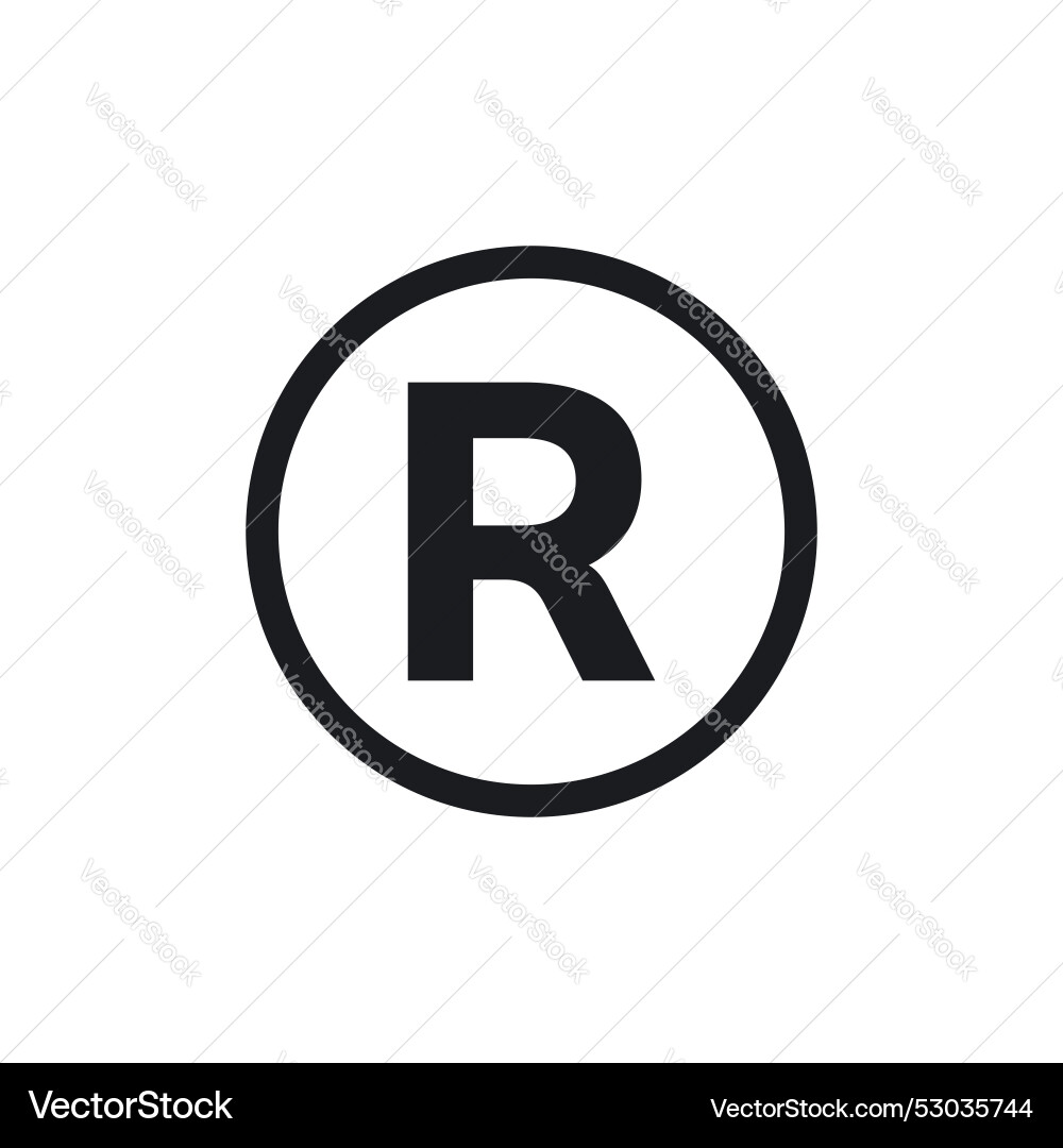 Registered icon set r register symbol copy right Vector Image