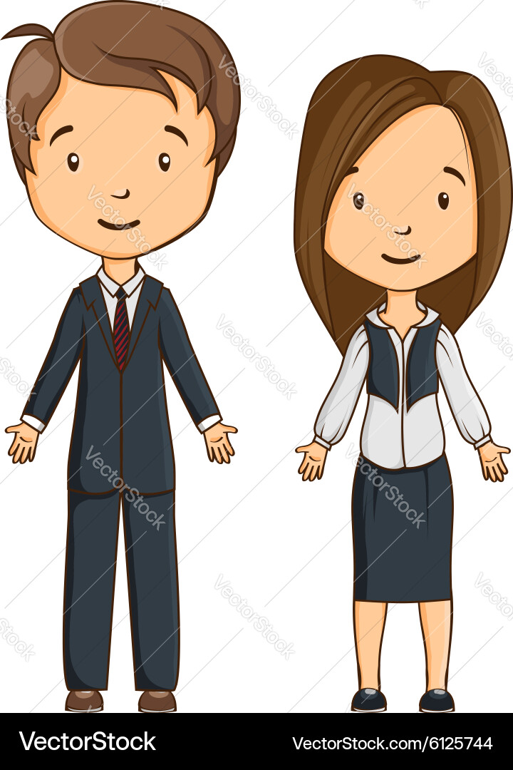 Two cartoon style managers Royalty Free Vector Image