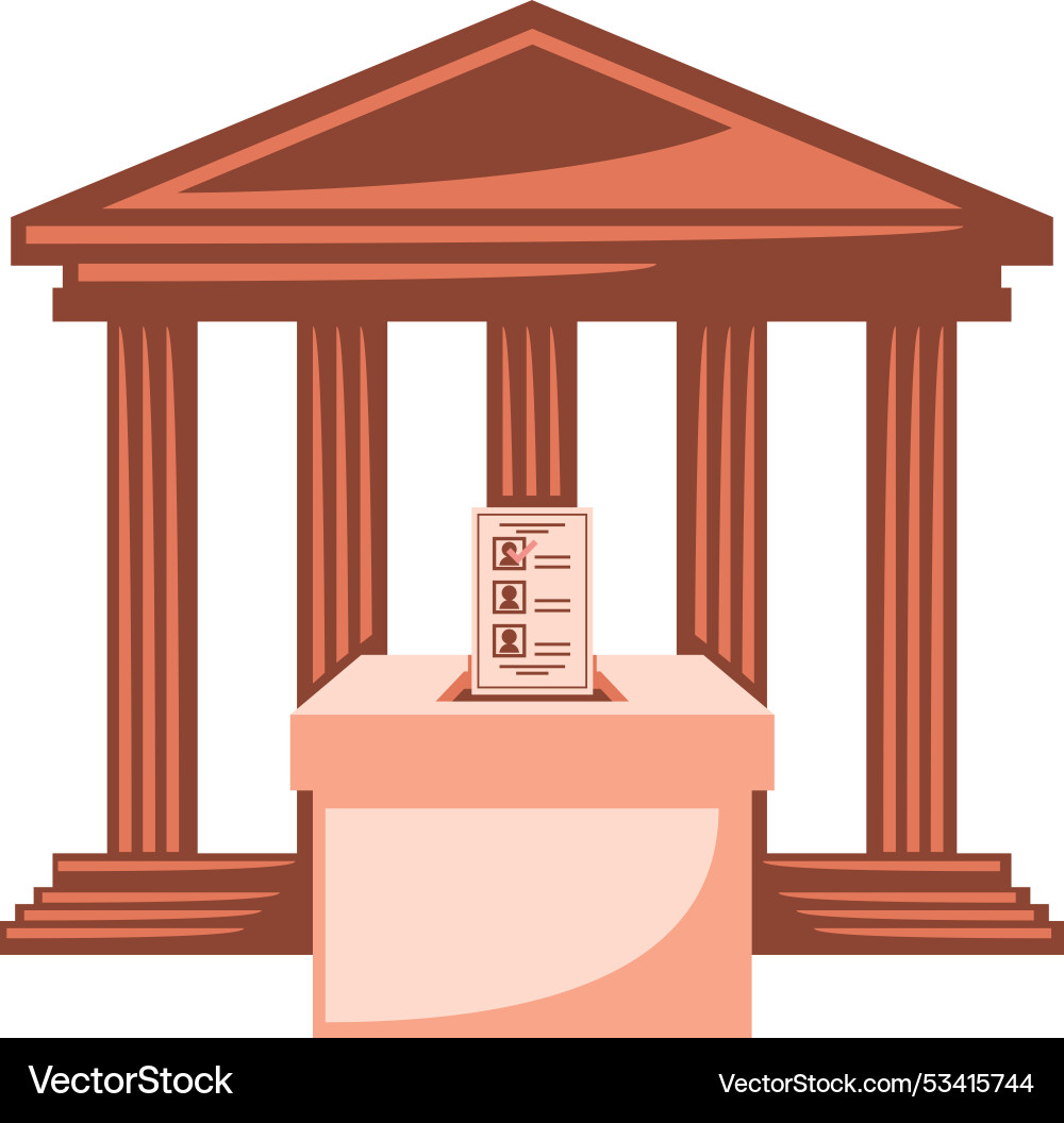 Voting box and vote ballot Royalty Free Vector Image
