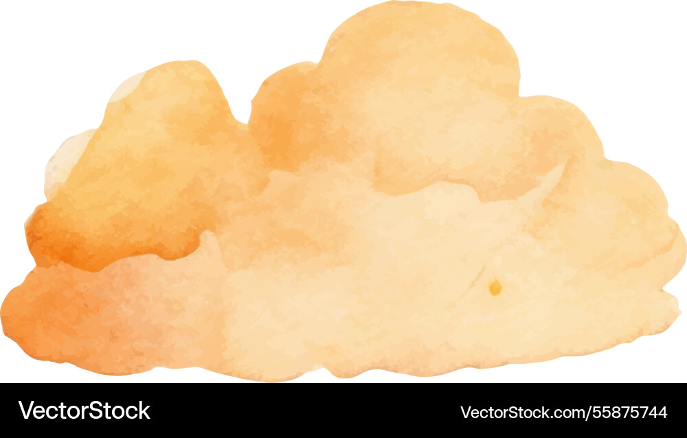 Watercolor painted cloud hand drawn design Vector Image