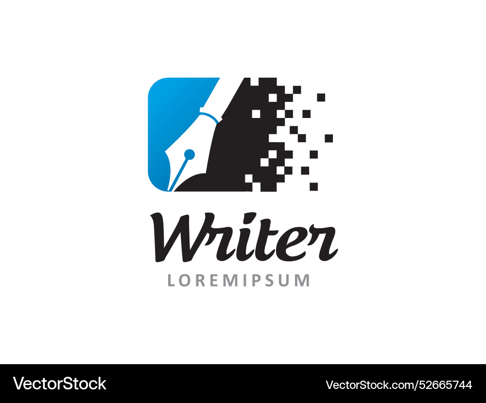 Writer logo symbol or icon template Royalty Free Vector