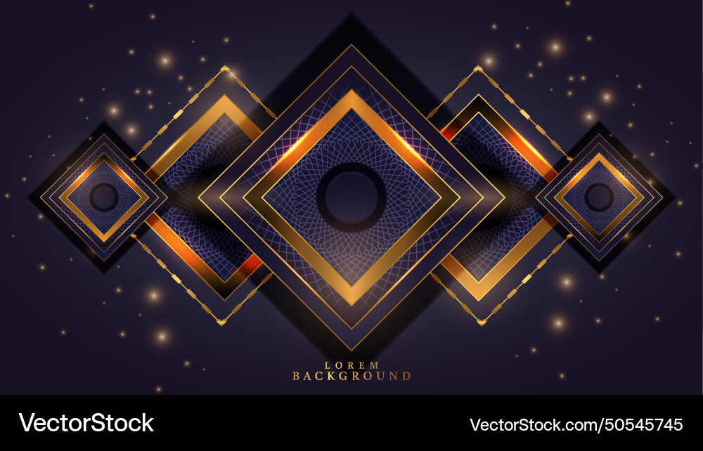 Abstract bluebrown and gold geometric background Vector Image