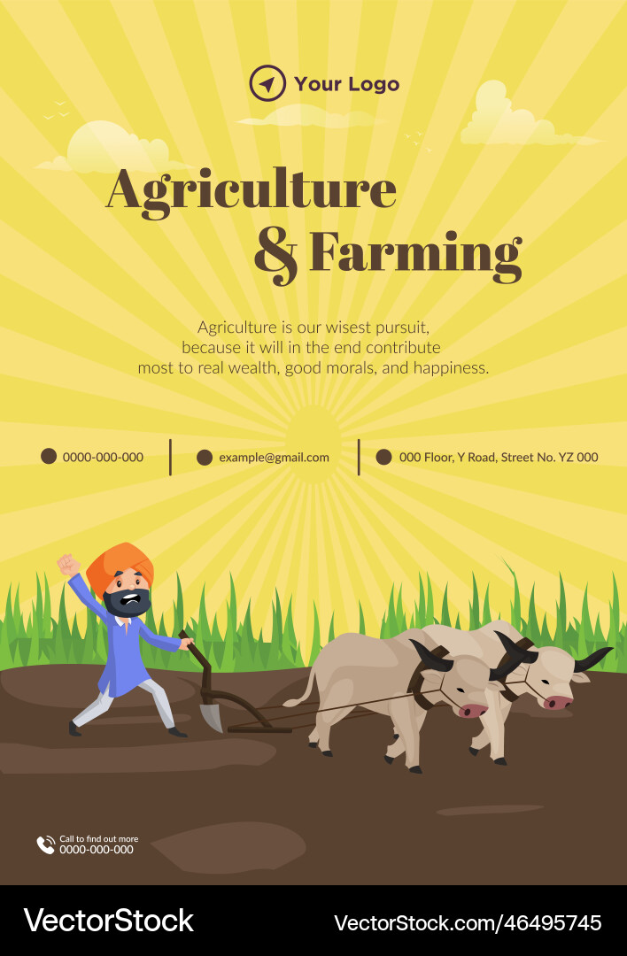 Agriculture and farming services flyer design Vector Image