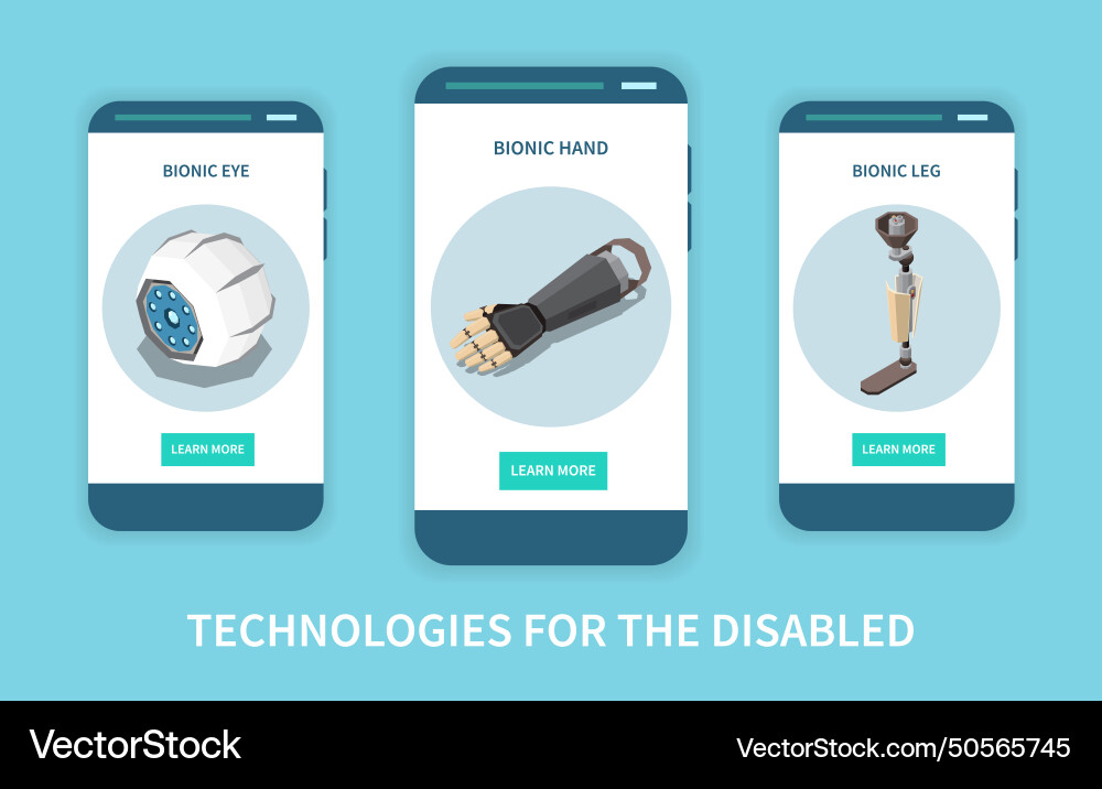 Bionic tech vertical banners Royalty Free Vector Image