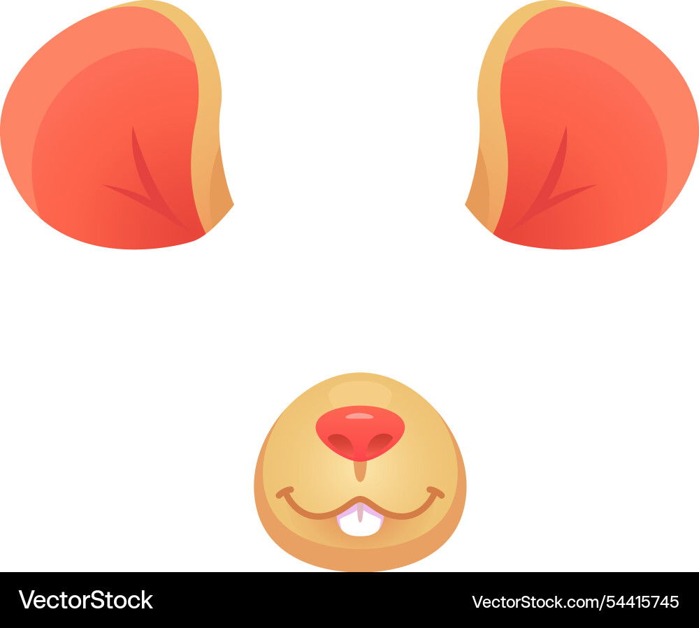 Cartoon mouse face features big ears a nose Vector Image