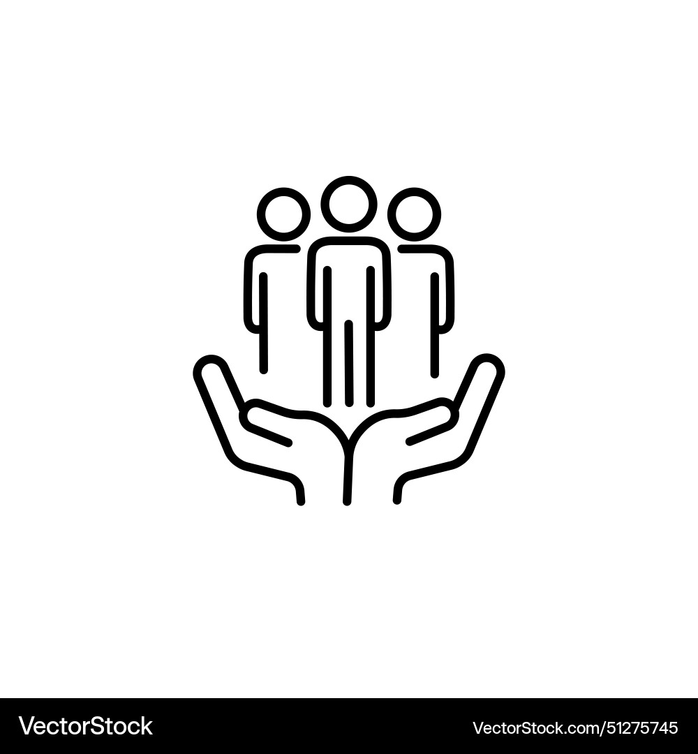 Consumer experience icon with thin line hand Vector Image