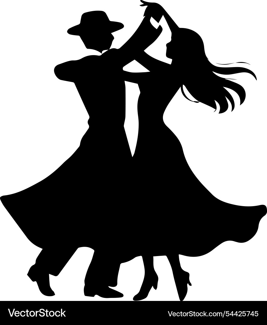 Dancing silhouette image Royalty Free Vector Image