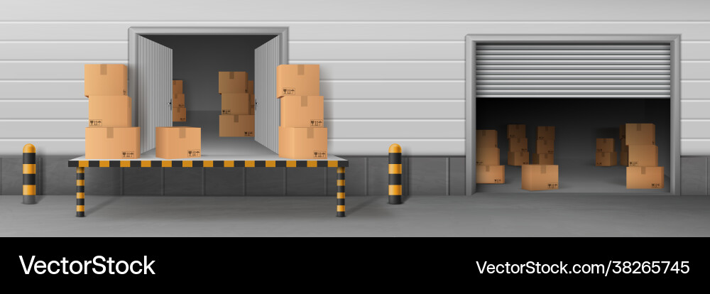 Delivery service warehouse loading entrance Vector Image