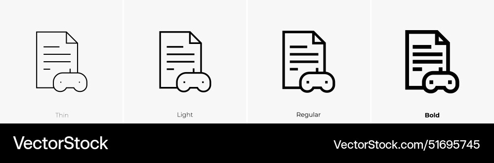 Gaming guide icon thin light regular and bold Vector Image