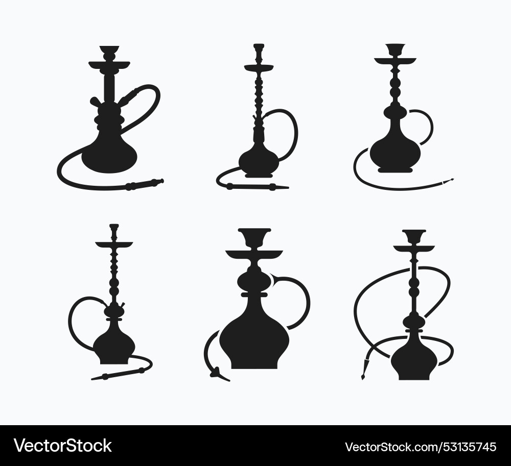 Hookah icon set and shisha icons Royalty Free Vector Image