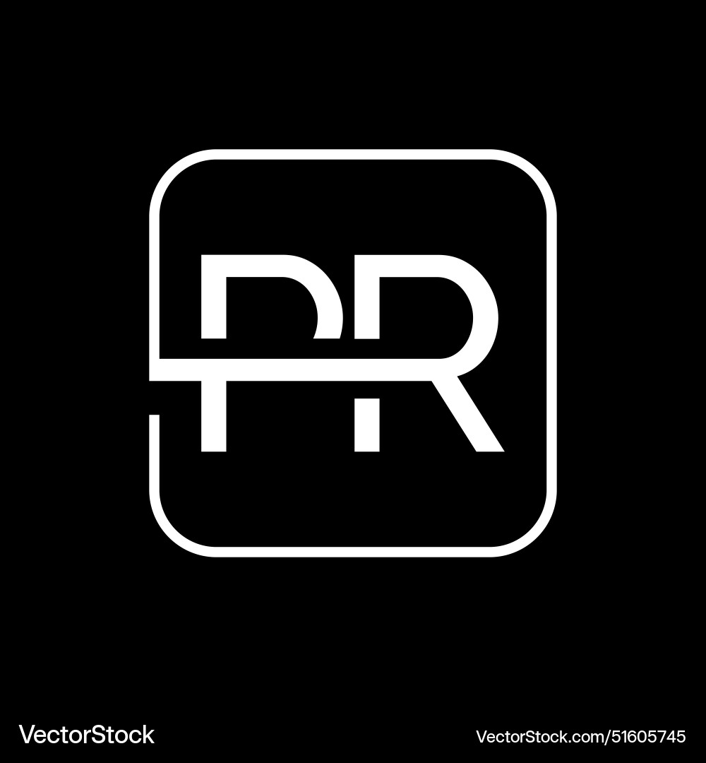 Initial pr letters square shape icon logo design Vector Image