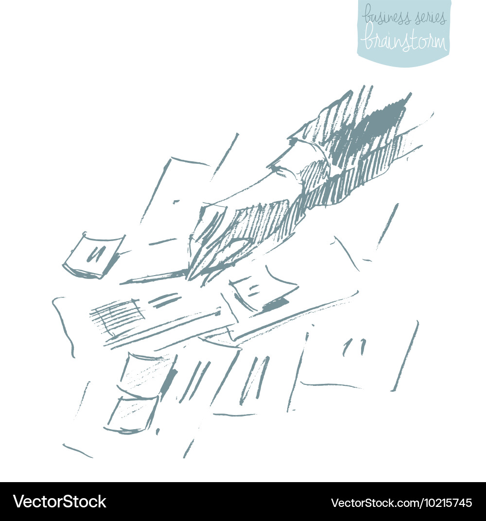 Man drawing plan strategy brainstorm Royalty Free Vector