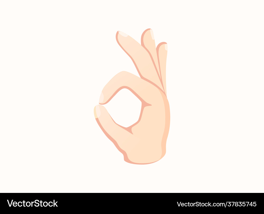 Ok hand icon gesture emoji Royalty Free Vector Image