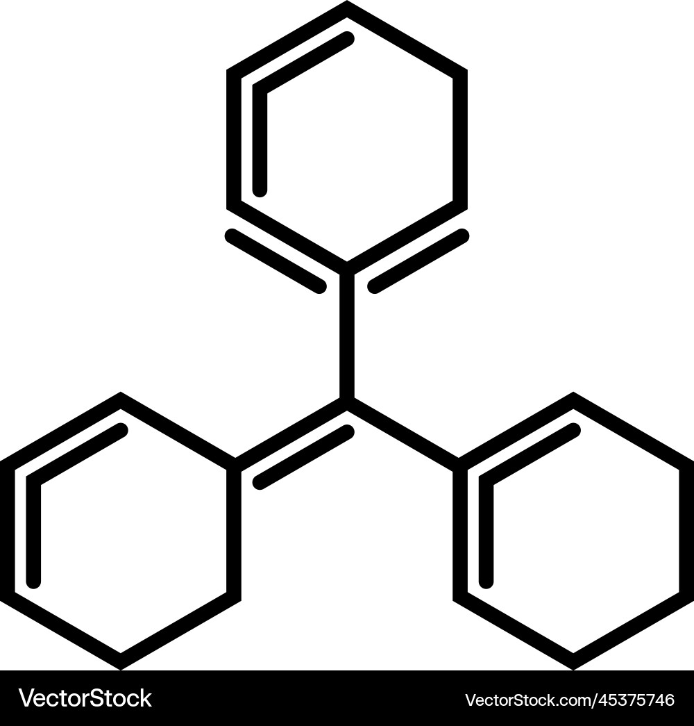 Chemical Connection Diagram Molecule Black Line Vector Image