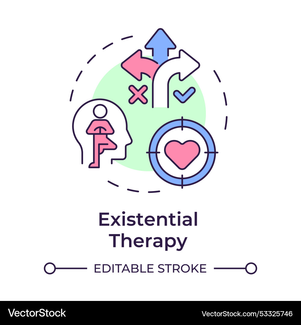 Existential therapy multi color concept icon Vector Image