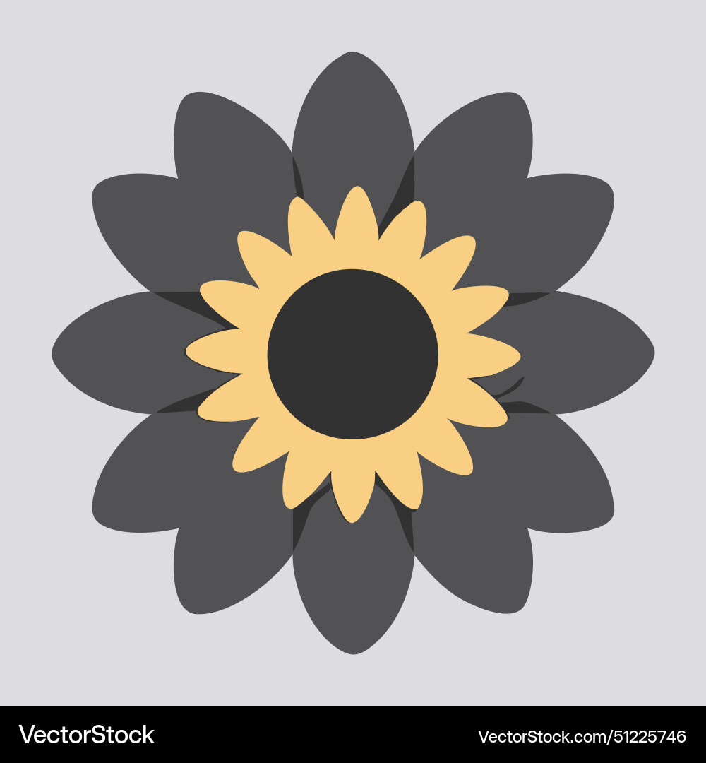 Flower design over gray background Royalty Free Vector Image