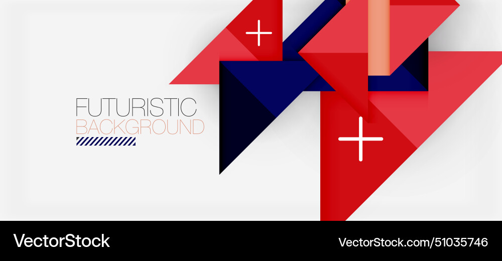Futuristic design with red blue triangles and Vector Image