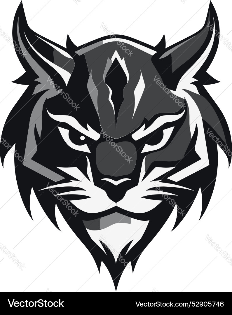 Graceful predator majesty logo in black iconic Vector Image