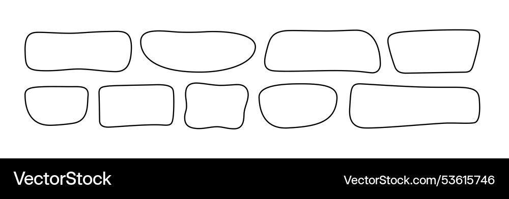 Hand drawn line organic rectangle frames abstract Vector Image