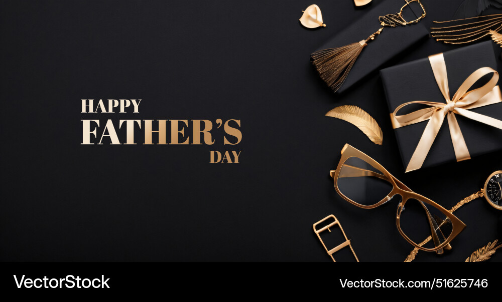 Happy fathers day background design with a dark Vector Image