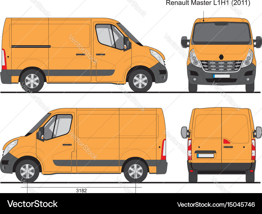 Renault master l1h1 2011 Royalty Free Vector Image