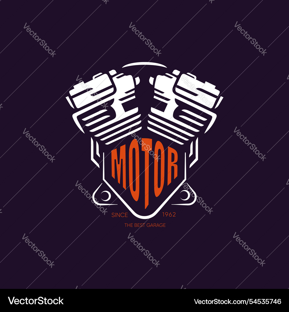 Stilisiert von Motor-Logo-Template Lizenzfreies Vektorbild