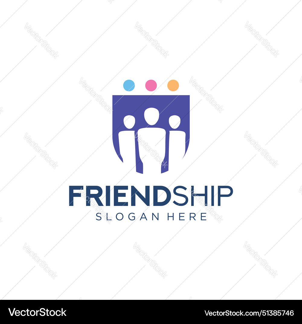 Teamwork logo with people group flat design style Vector Image