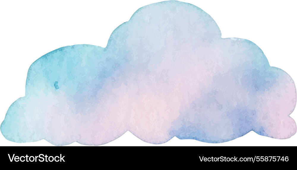 Watercolor painted cloud hand drawn design Vector Image