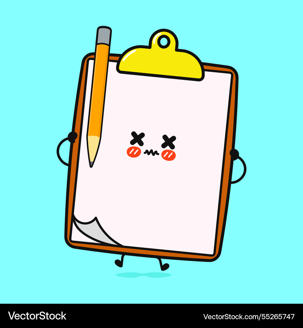 Angry clipboard character playful cartoon Vector Image