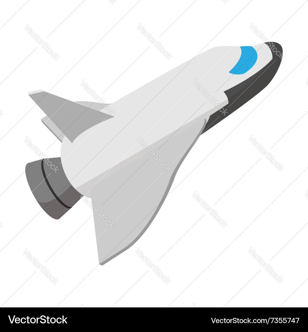 Cartoon Space Shuttle Launch Icon Royalty Free Vector Image