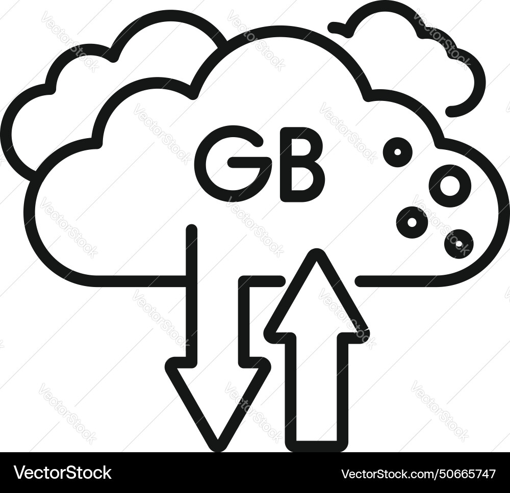 Cloud big data icon outline size Royalty Free Vector Image