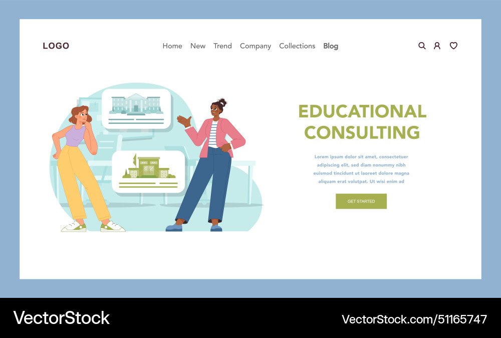 Consultation in education flat Royalty Free Vector Image