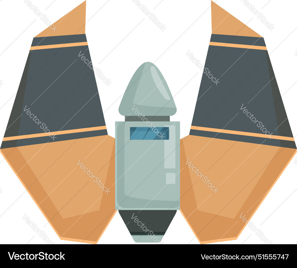 Modern spacecraft flying with open solar panels Vector Image