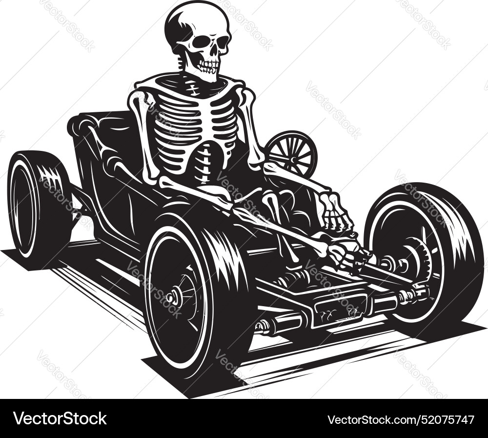 Skele sprint car with skeleton design bone blazer Vector Image
