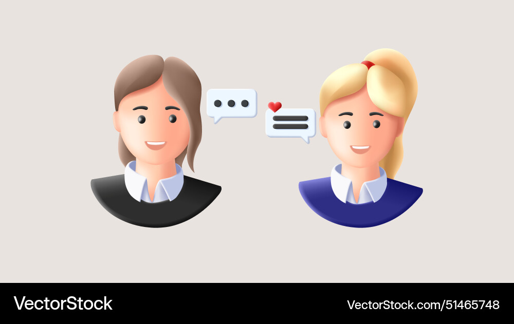 3d render style of people having conversation via Vector Image