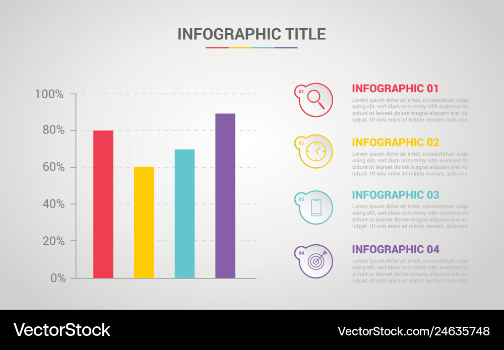 Bar chart infographic banner with free space Vector Image
