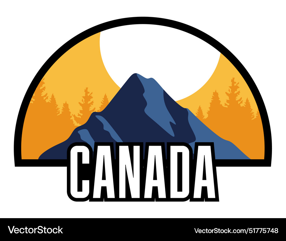 Canada with beautiful natural views Royalty Free Vector