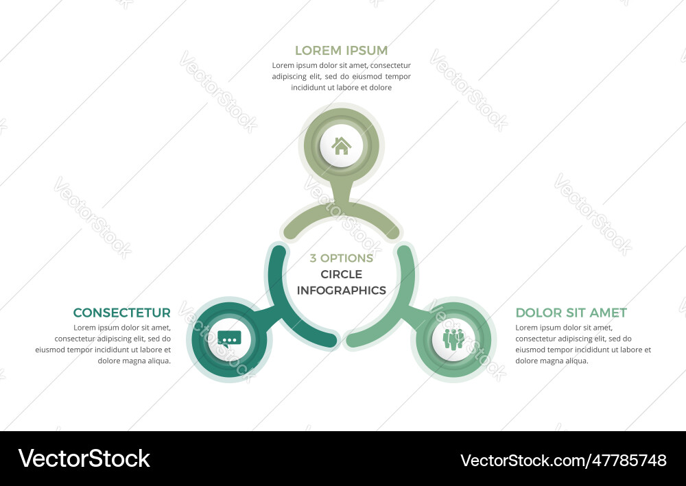 Circle infographics - three elements Royalty Free Vector
