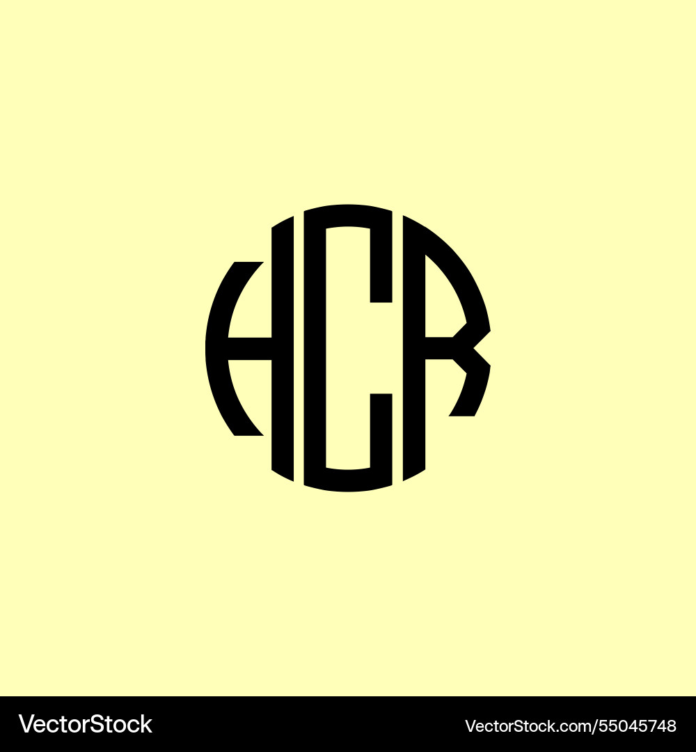 Creative rounded initial letters hcr logo Vector Image