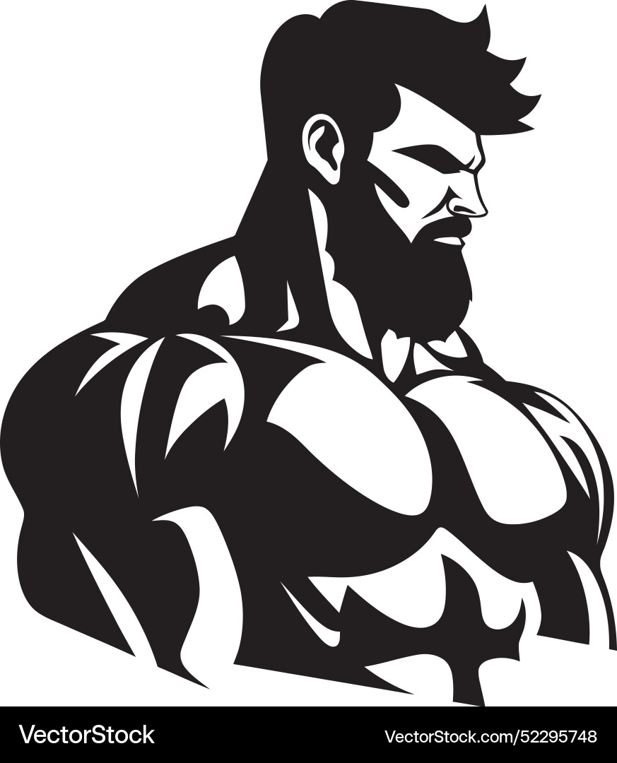 Dynamic silhouette inked muscles vigor Royalty Free Vector