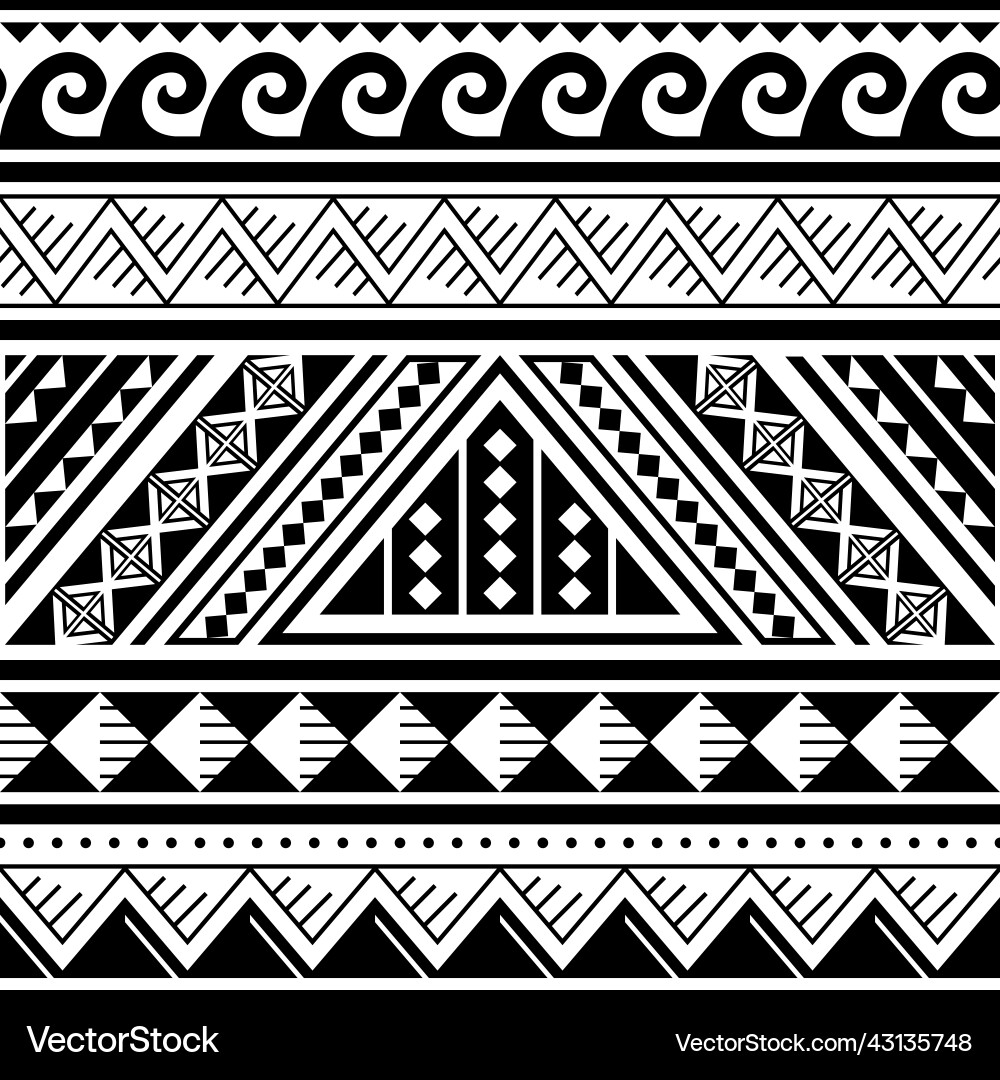 Polynesian tribal seamless pattern Royalty Free Vector Image