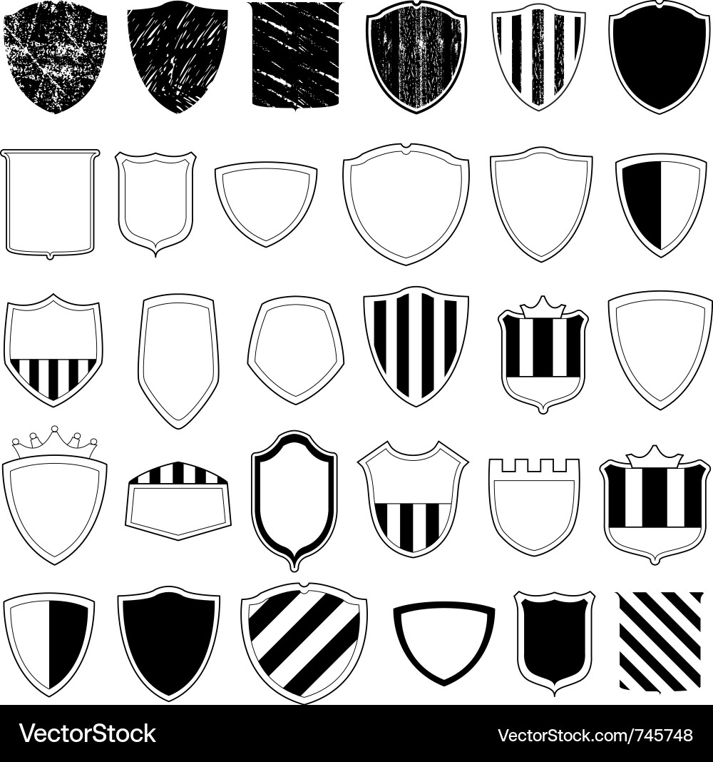 Shields collection Royalty Free Vector Image - VectorStock
