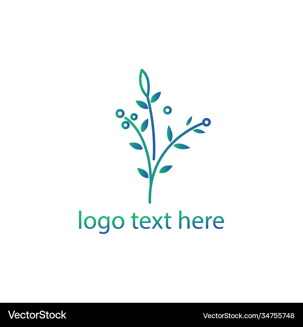 Simple logo flower leaves color line design Vector Image
