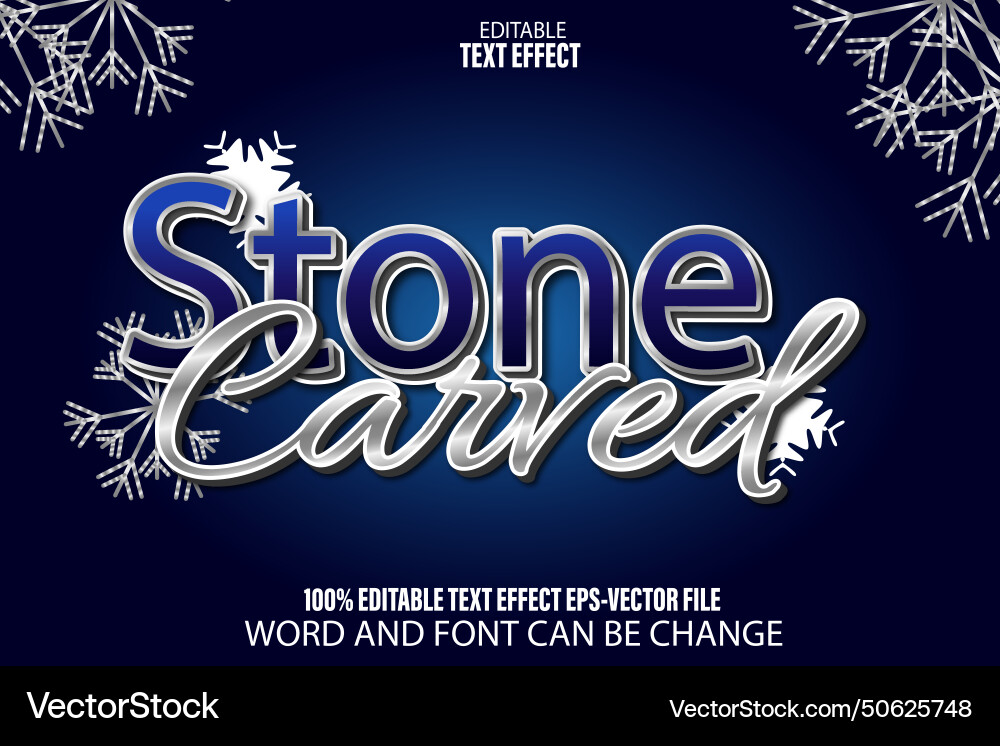 Stone carved editable text effect modern style Vector Image